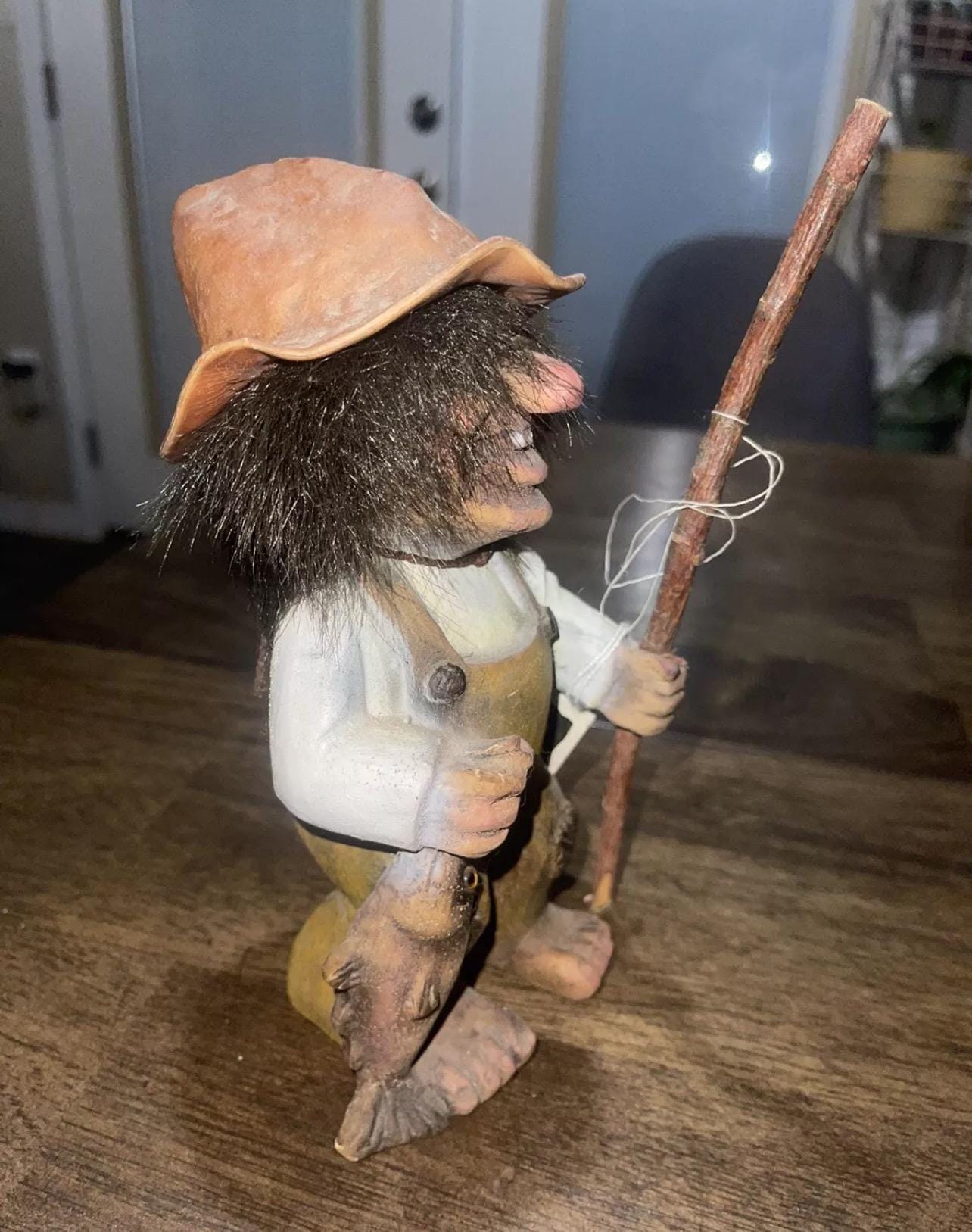 Vintage NYFORM TROLL FIGURINE 802 Fisherman Handmade in Norway W/ Tags ...