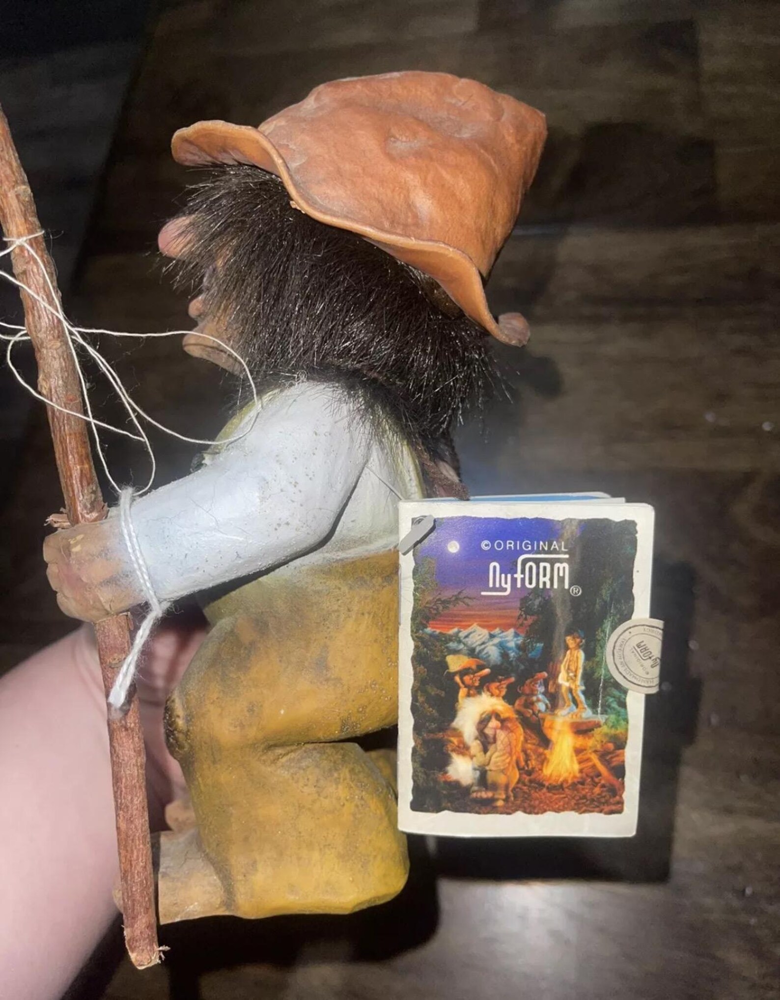 Vintage NYFORM TROLL FIGURINE 802 Fisherman Handmade in Norway W/ Tags ...