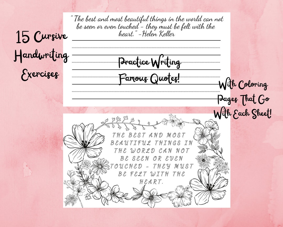 Printable Cursive Handwriting Exercises With Coloring Sheets Famous ...