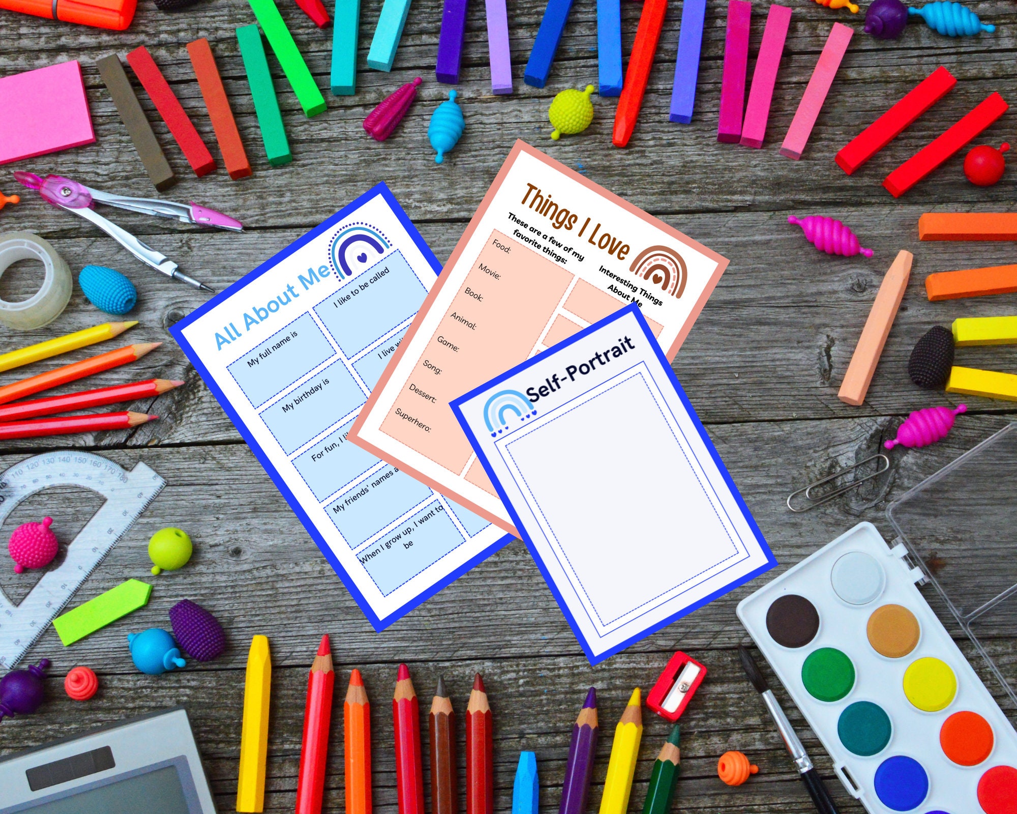 All About Me Printable Coloring Sheets for Kids Printable - Etsy