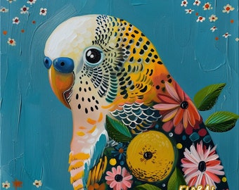 Whimsical Red Bird Print , Whimsical Bird Art, Contemporary Bird Art ...