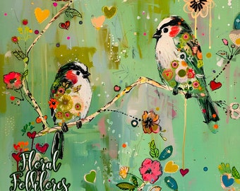 Whimsical Hummingbird Print , Whimsical Bird Art, Contemporary Bird Art ...
