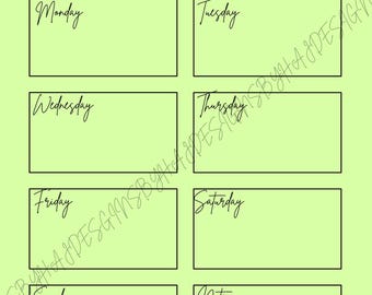 Printable 7 Day Weekly Planner Template, Digital 7 Day Weekly Planner ...
