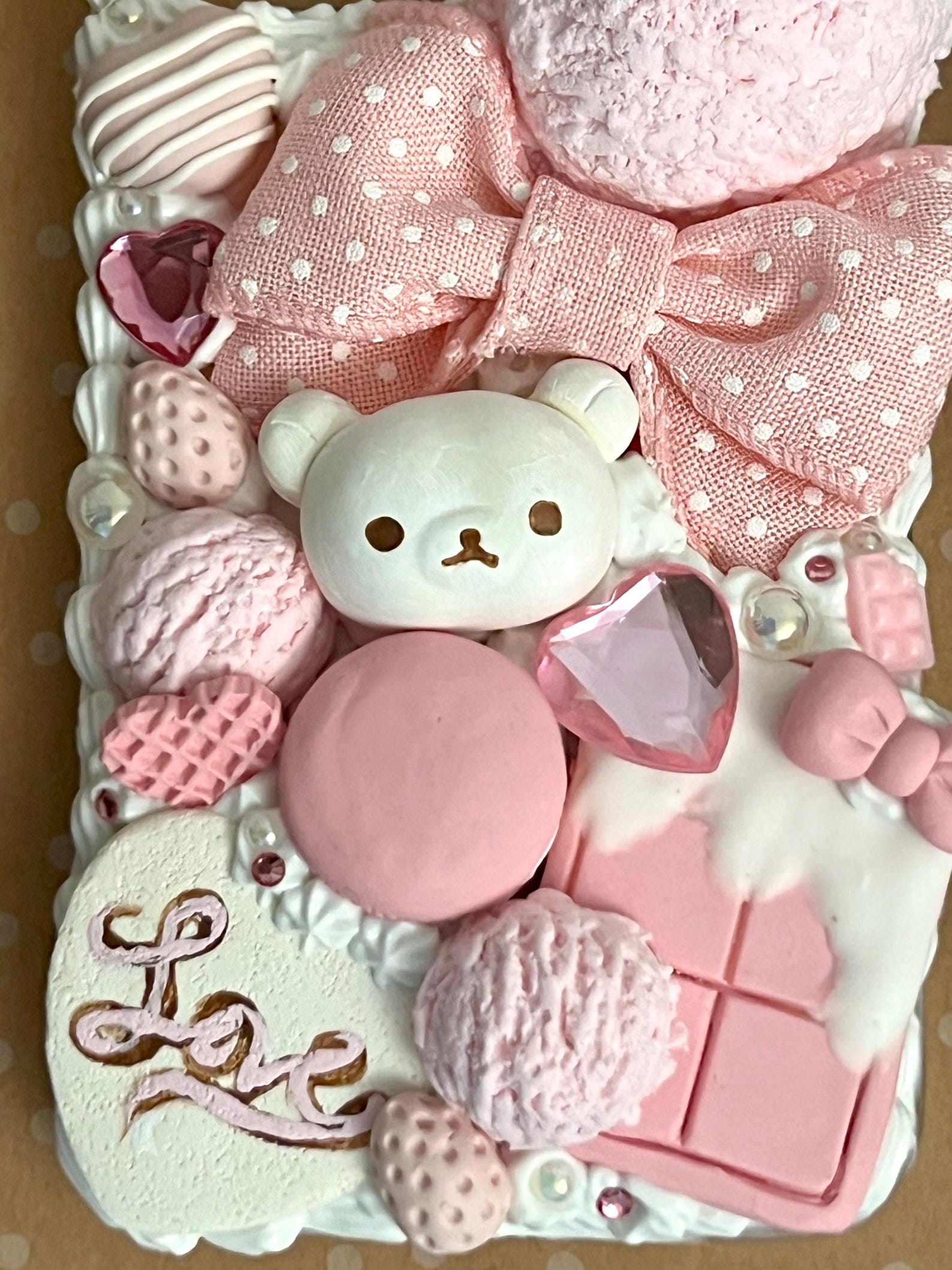 Pastel Pink Sweets Deco Korilakkuma Rilakkuma Decoden Ice Cream Bow ...