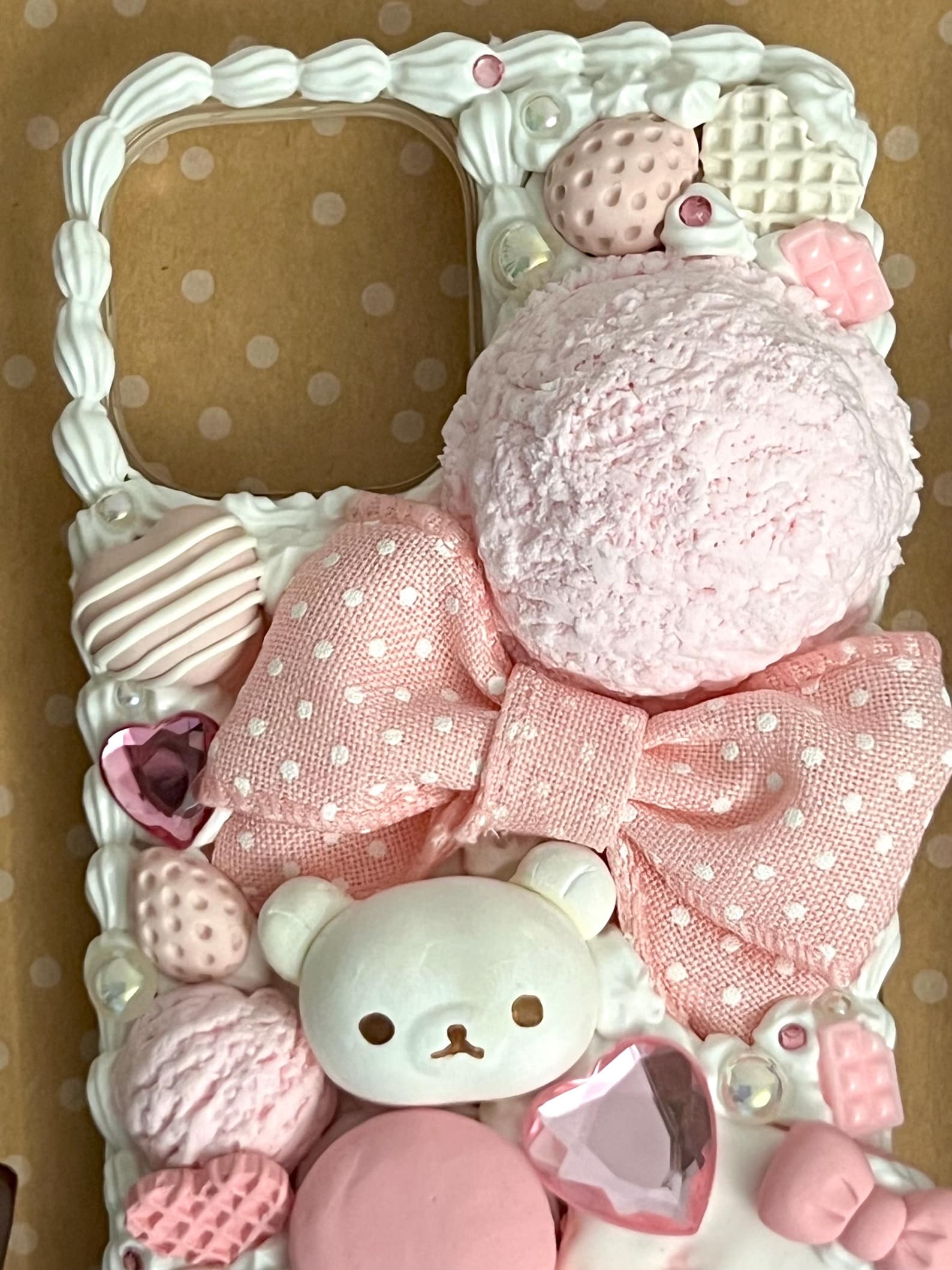 Pastel Pink Sweets Deco Korilakkuma Rilakkuma Decoden Ice Cream Bow ...