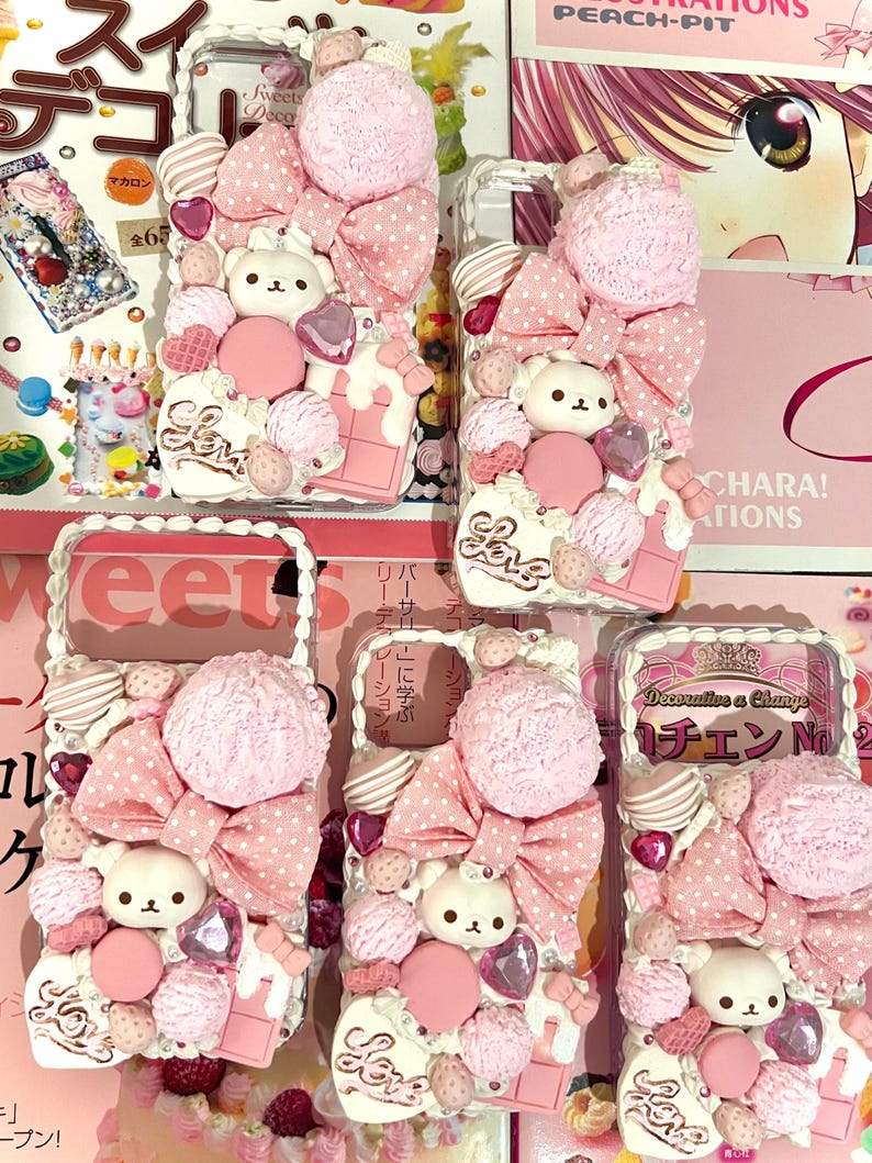 Pastel Pink Sweets Deco Korilakkuma Rilakkuma Decoden Ice Cream Bow ...