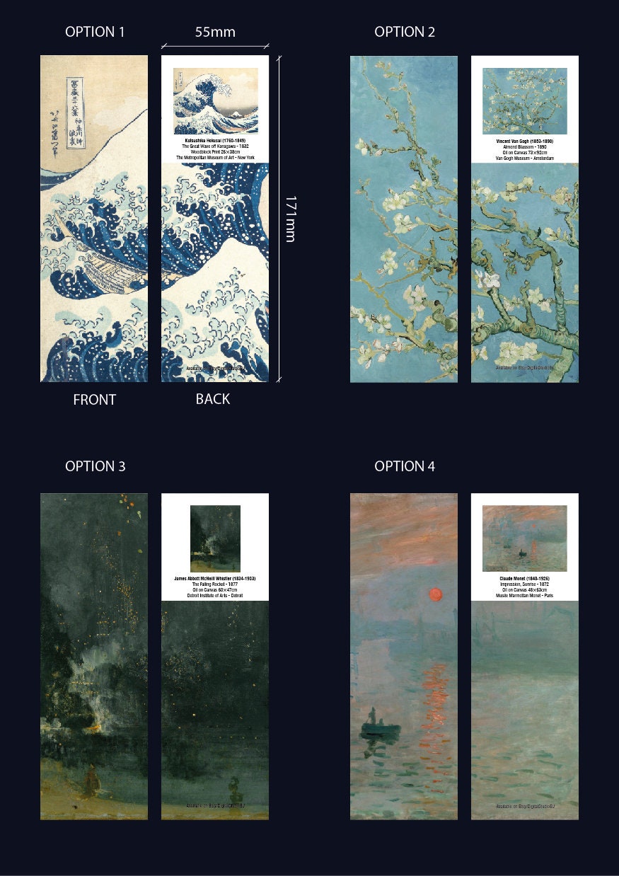 Beautiful Artwork Bookmarks Van Gogh/almond Blossoms, Colorful Famous ...