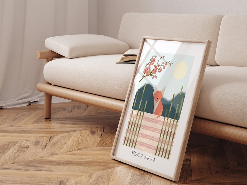 Japanese Style Minimalistic Poster Set of 5 Symbolic Japanese Animals ...