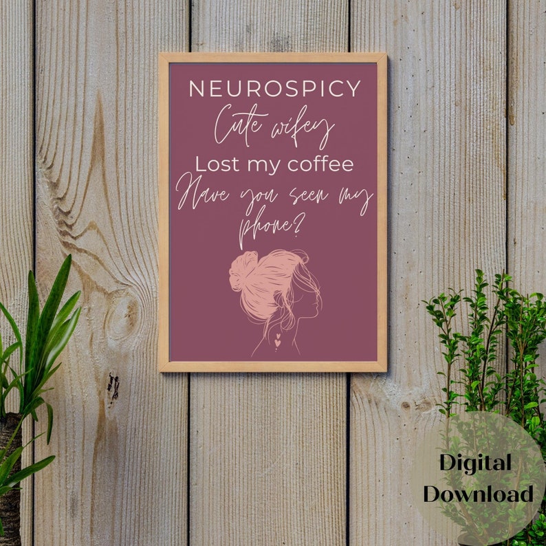 Neurospicy, Neurodivergent, ADHD Printable, Mental Health Poster, ADHD ...