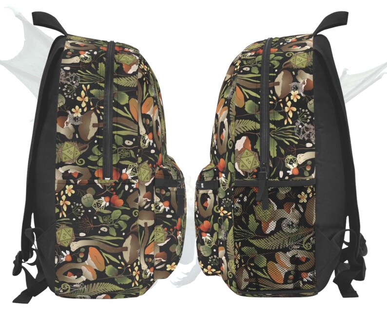 D20 Druid Mushroom Floral Pattern Dungeons and Dragons Backpack ...