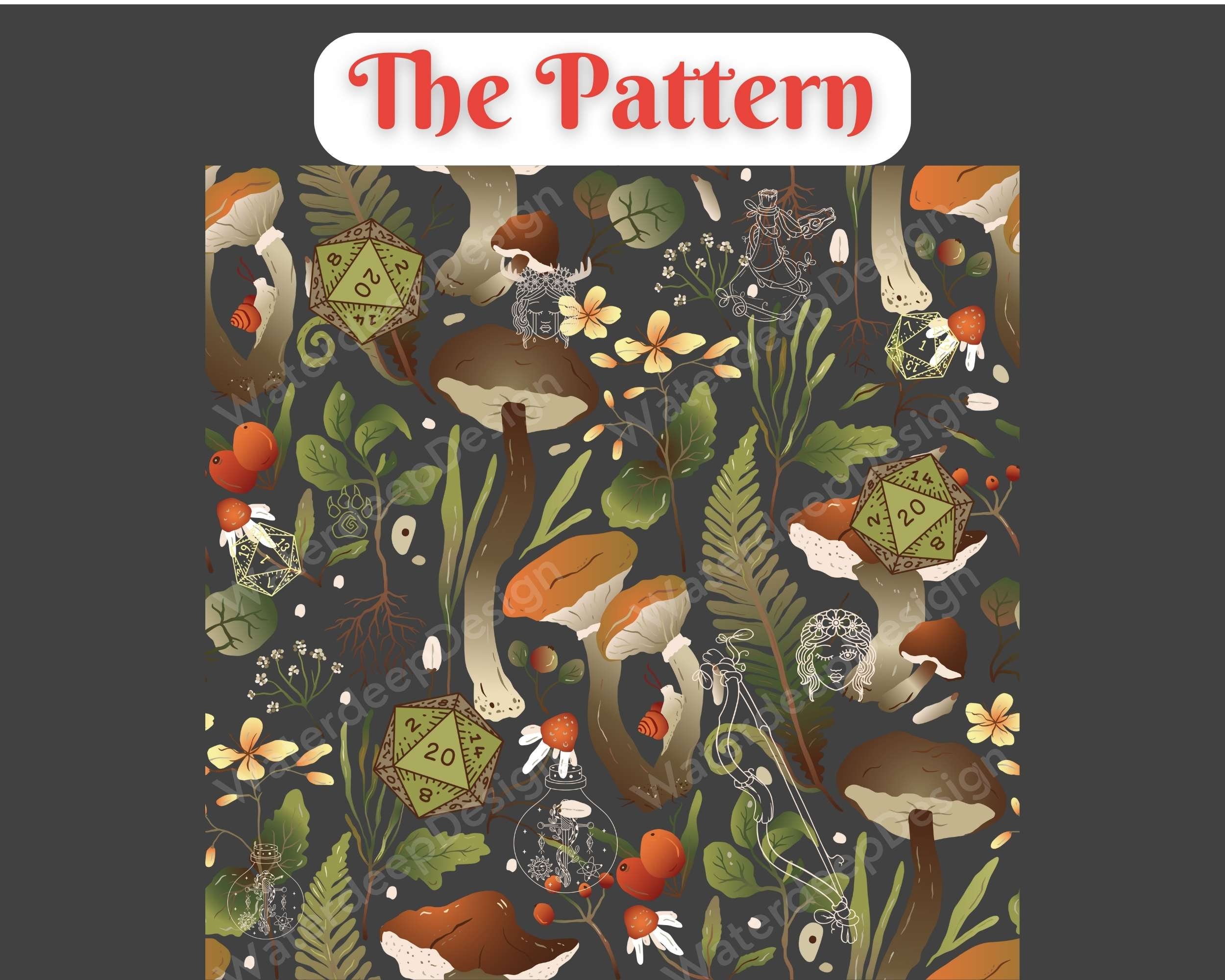 D20 Druid Mushroom Floral Pattern Dungeons and Dragons Backpack ...