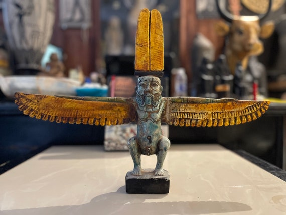 Ancient Egypt Finger of God Bess Stone Hand Carved - Etsy