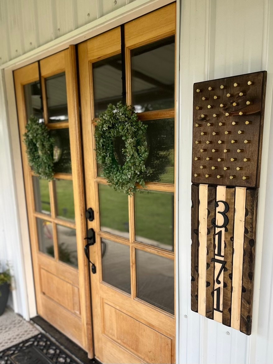 American Flag Address Sign Customizable - Etsy