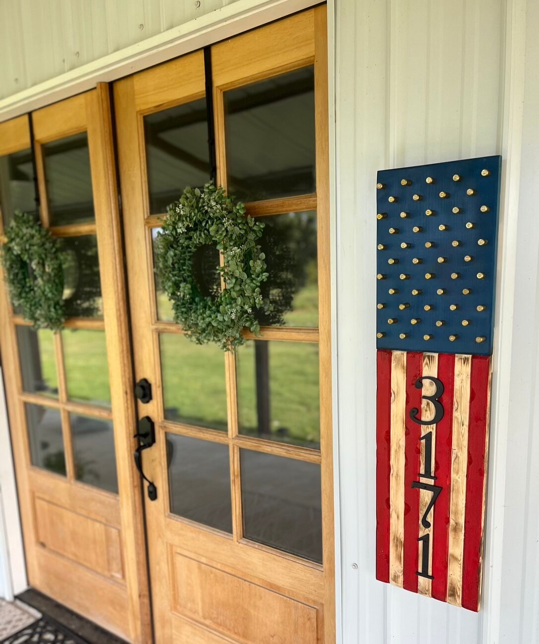 American Flag Address Sign Customizable - Etsy