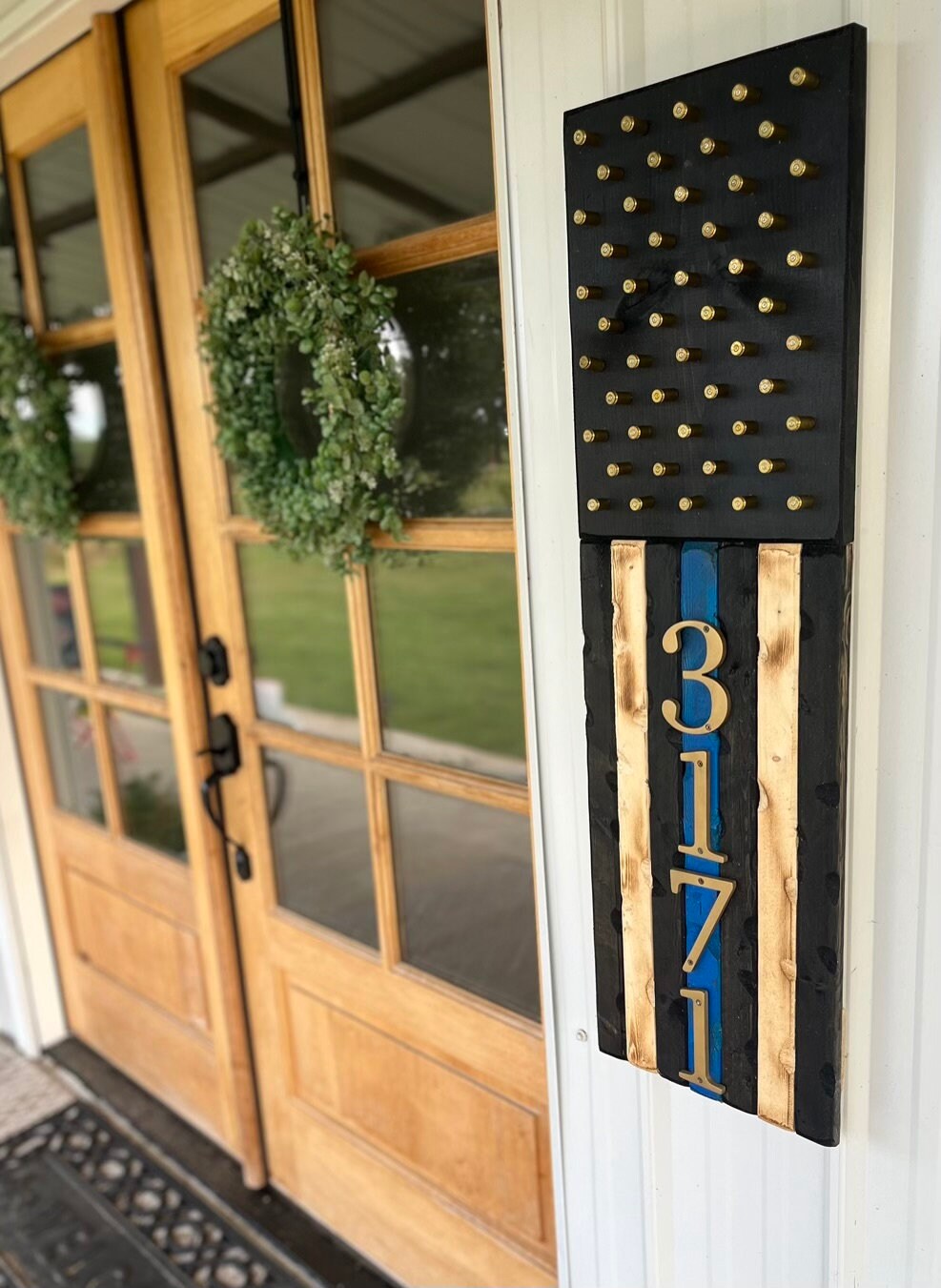 American Flag Address Sign Customizable - Etsy