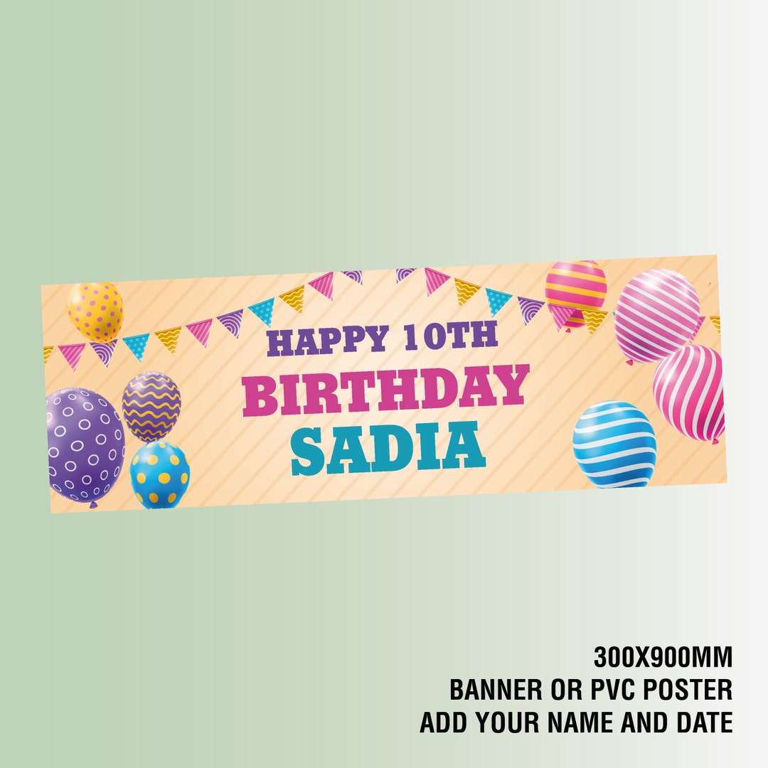 Happy Birthday Sticker Poster Banner 900x300 - Etsy
