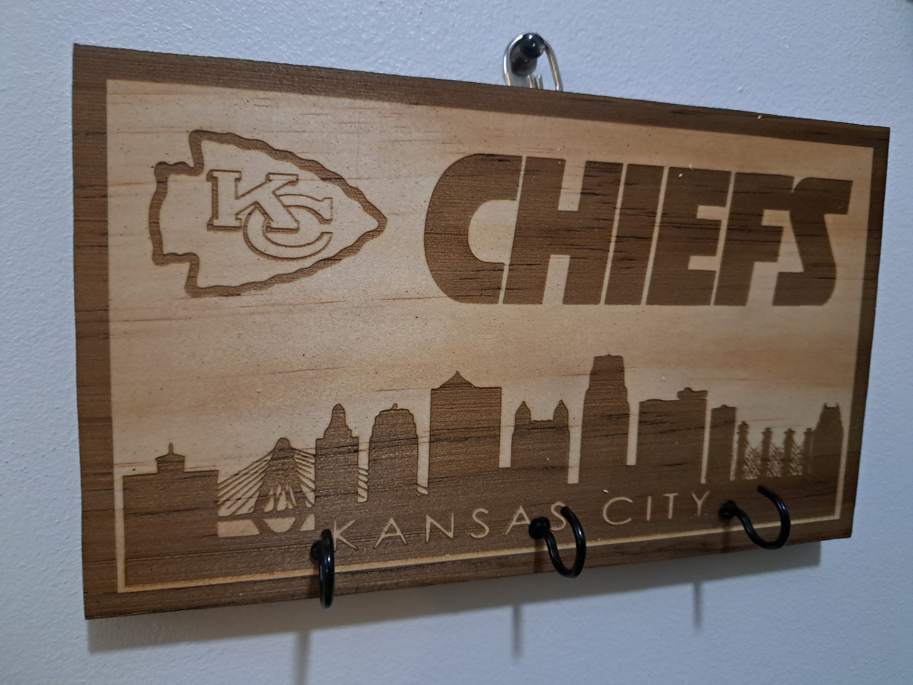 Kansas City Chiefs Key Hanger LAZERED - Etsy