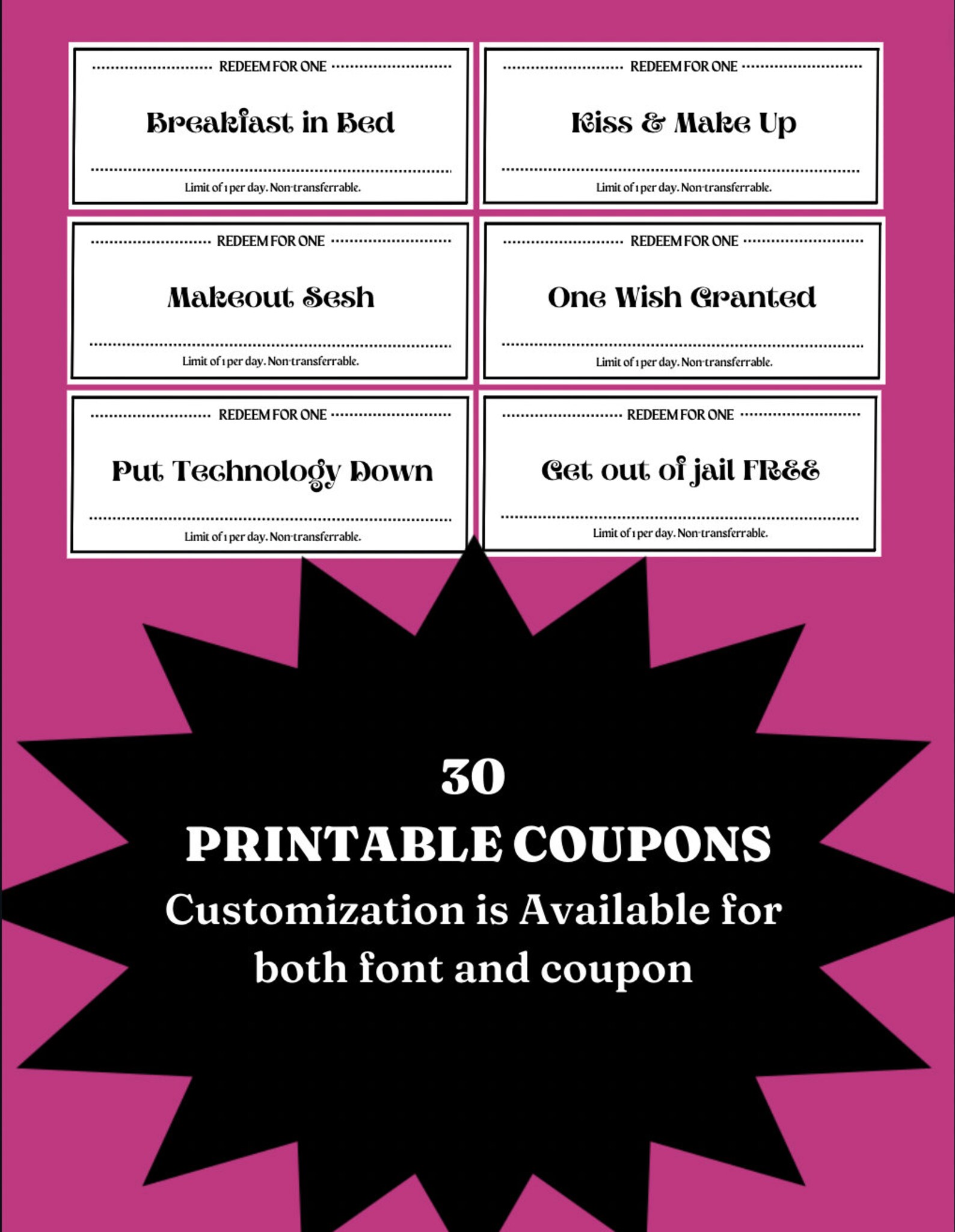Love Coupons for Her for Him for Couples 30 Coupons - Etsy