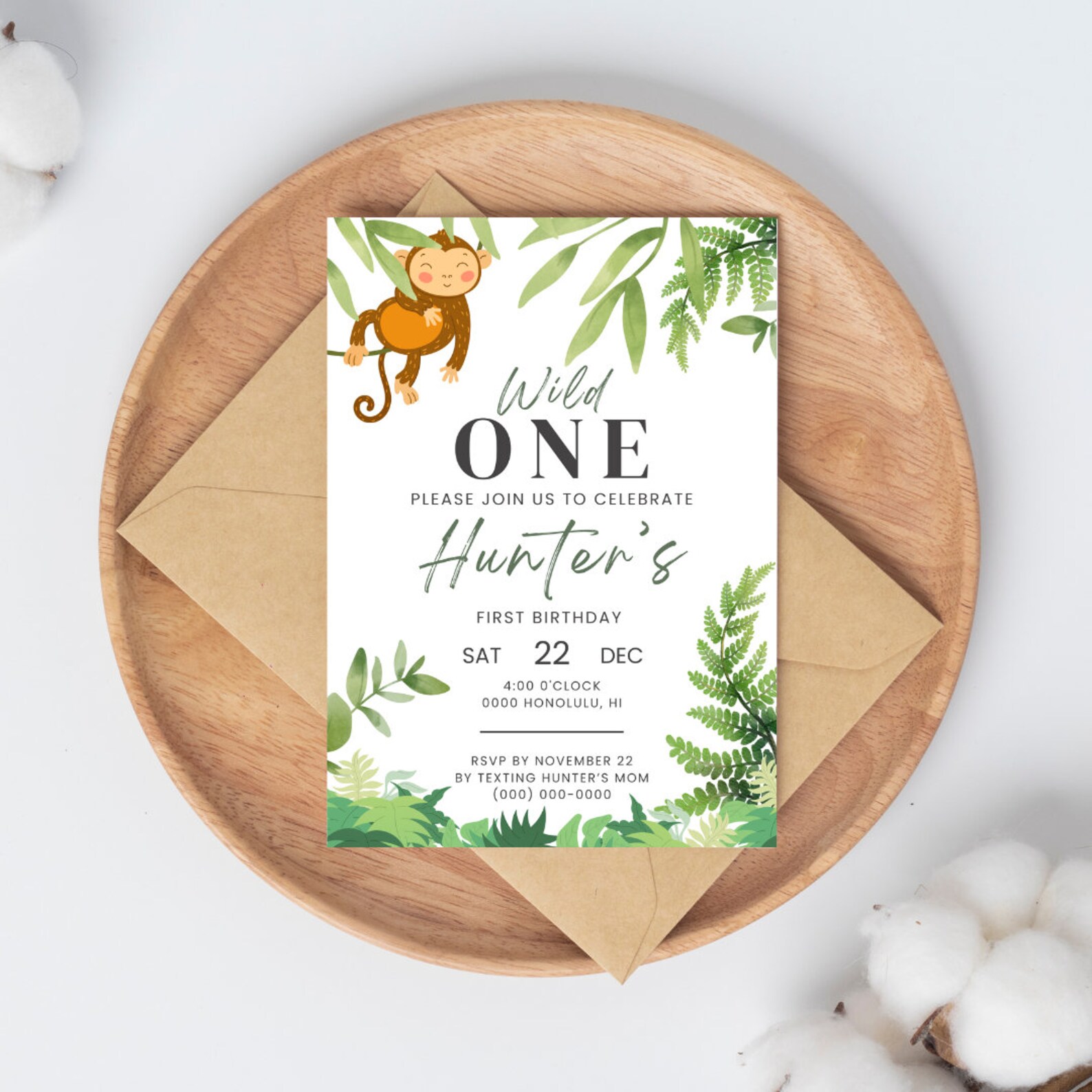 Wild ONE Birthday Invitation Template, Birthday Invitation for Girls ...