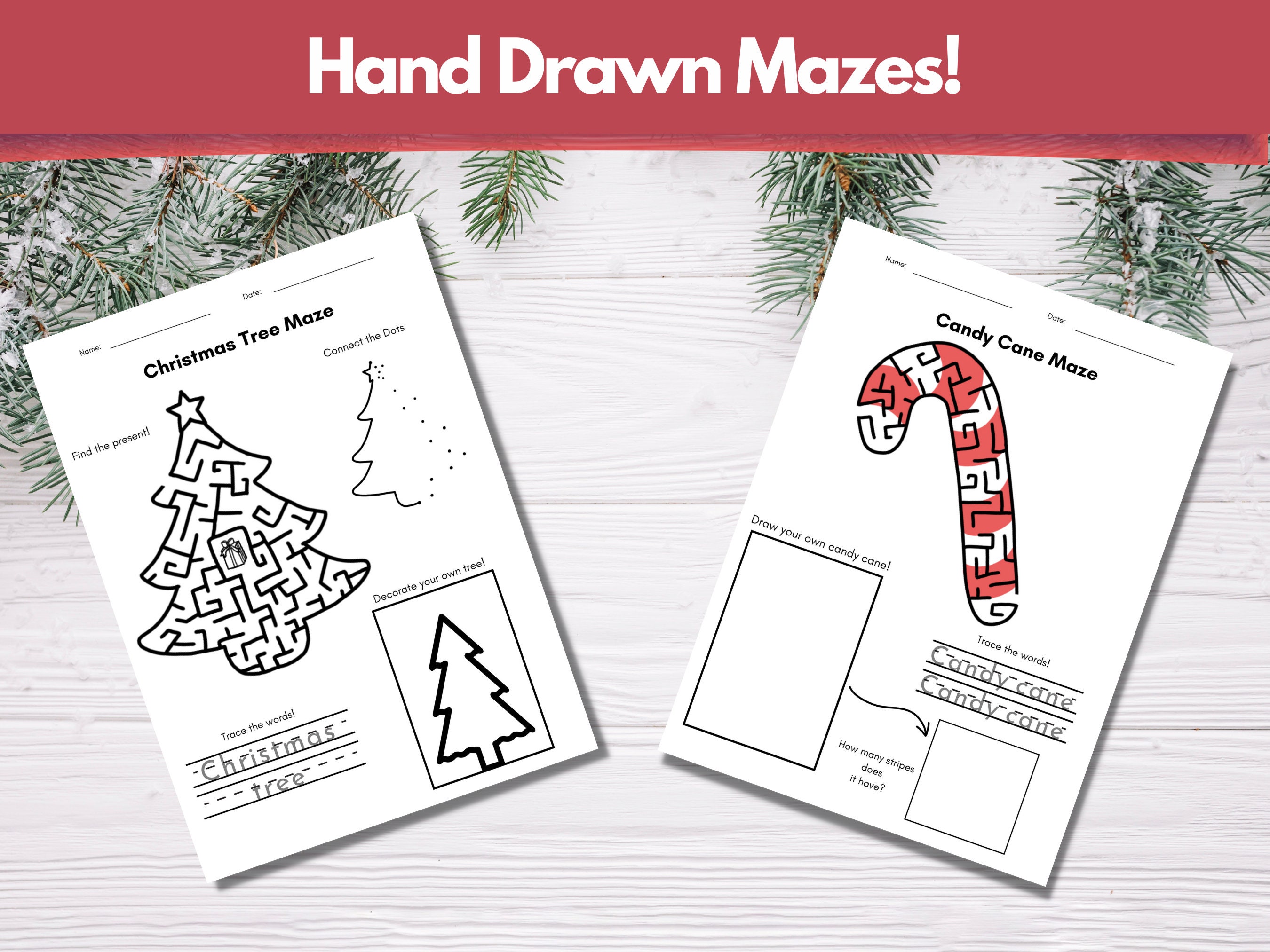 Set of 20 Christmas Activity Pages, Christmas Activity Book, Christmas ...