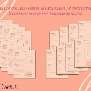 Peach Printable Planner 2023-2025 Planner Cute Digital - Etsy