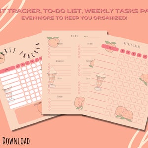 Peach Printable Planner 2023-2025 Planner Cute Digital - Etsy