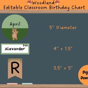 Woodland Class Birthday Chart, Student Birthday Display, Classroom ...