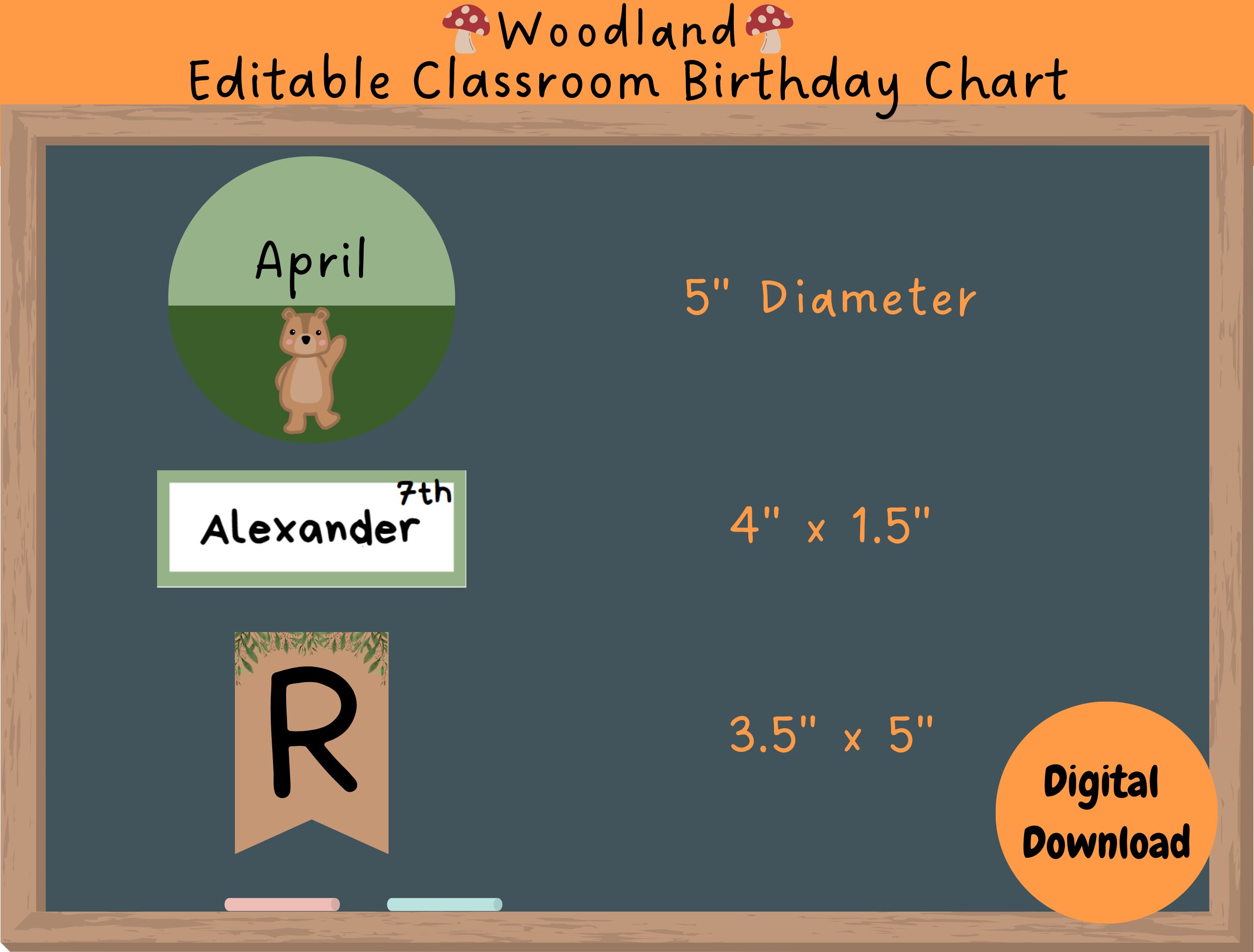 Woodland Class Birthday Chart, Student Birthday Display, Classroom ...