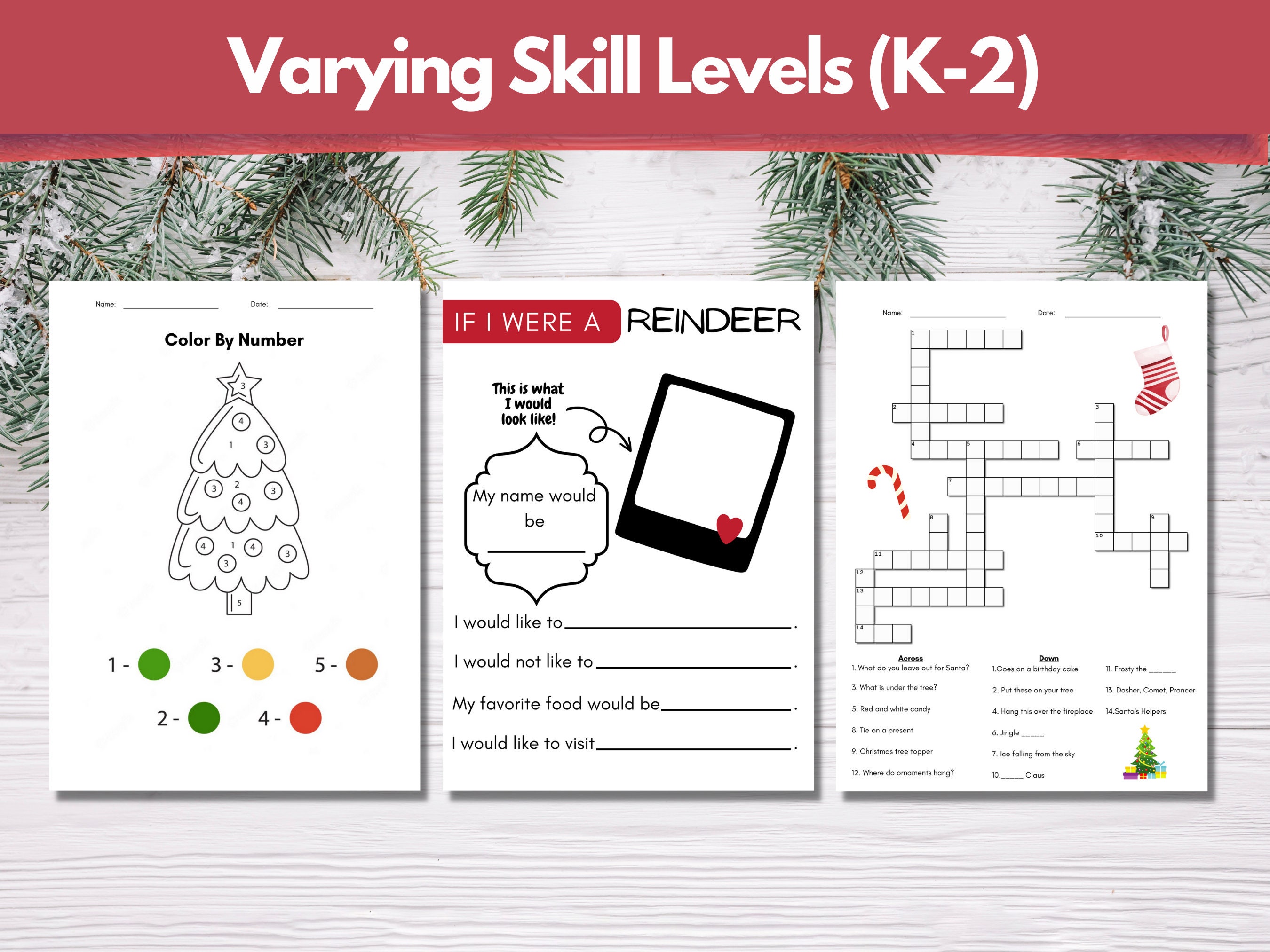 Set of 20 Christmas Activity Pages, Christmas Activity Book, Christmas ...