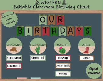 Woodland Class Birthday Chart, Student Birthday Display, Classroom ...