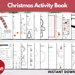 Set of 20 Christmas Activity Pages, Christmas Activity Book, Christmas ...