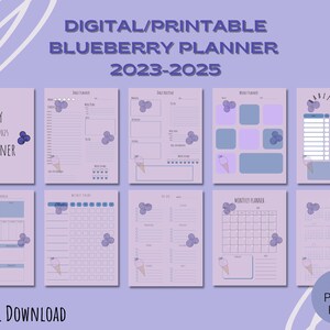 Strawberry Printable Planner, 2023-2025 Planner, Cute Digital Planner ...