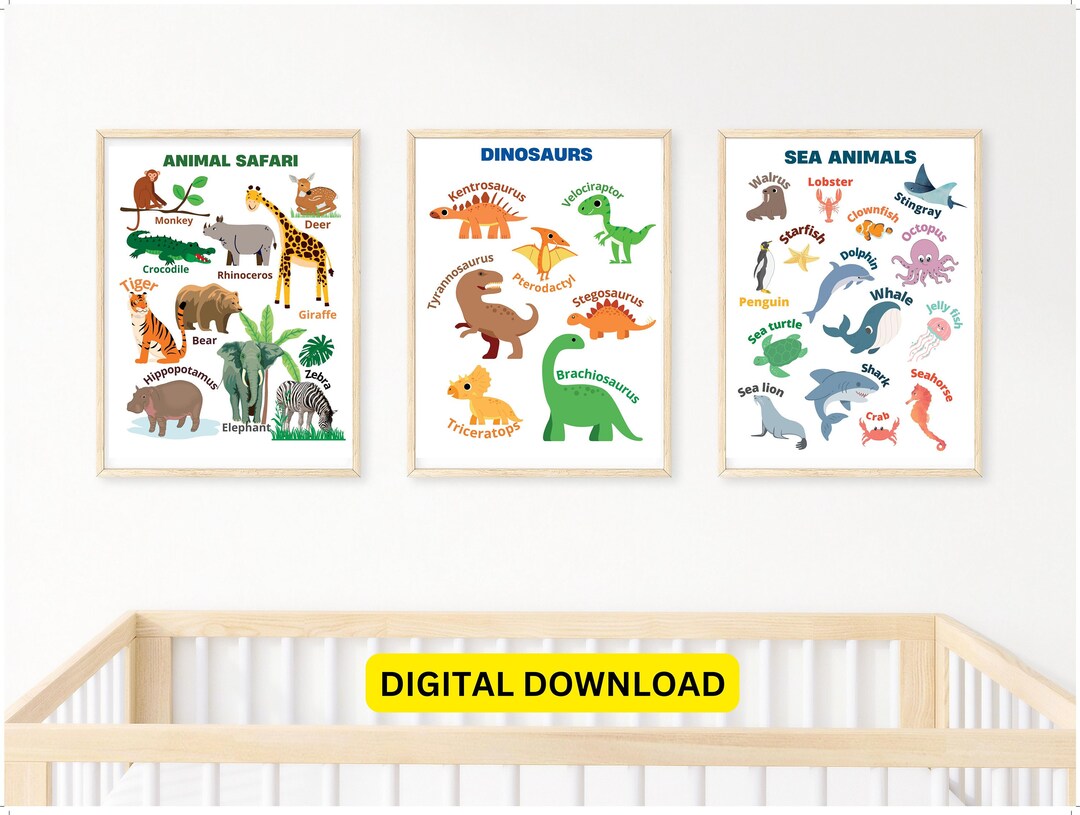 Set of 3 Printable Montessori Nursery Wall Art Classroom Decor ...