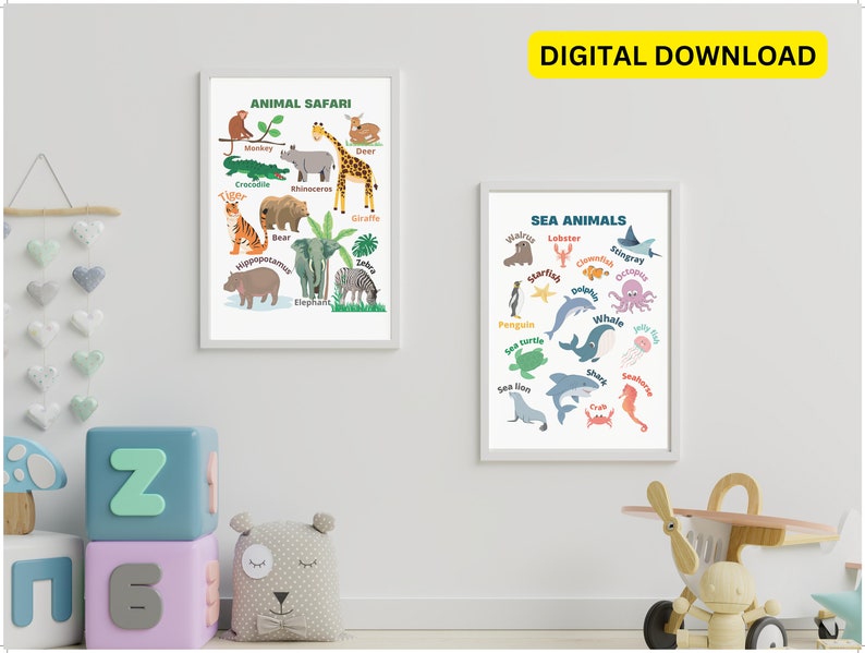 Set of 3 Printable Montessori Nursery Wall Art Classroom Decor ...