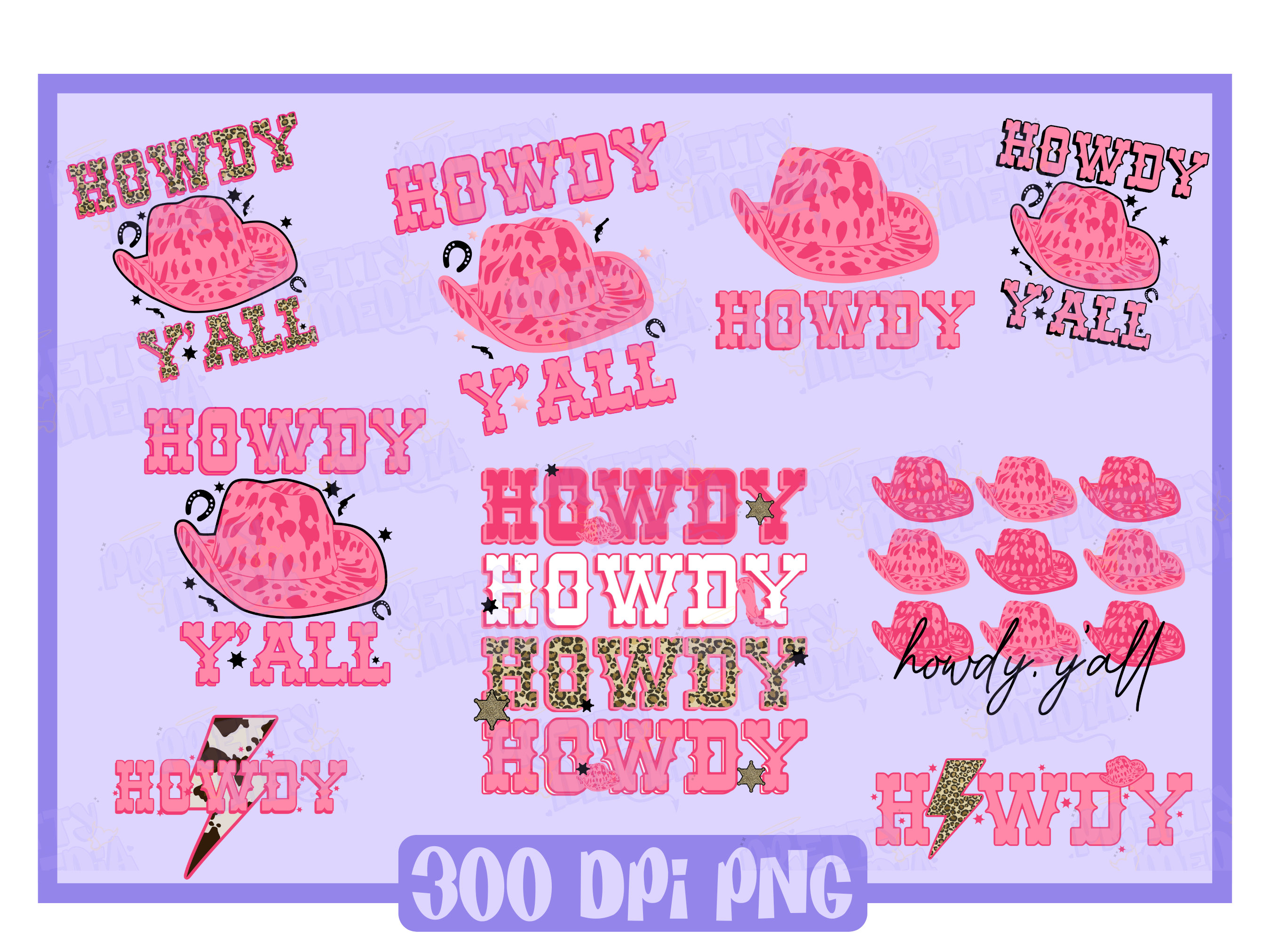 Howdy Y’all Pink Cowboy PNG, Howdy Png, Pink Leopard Print Western Png ...