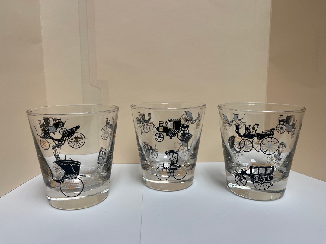 Libbey Curio Carriage, Buggy and Coach Car Rock Glasses - Etsy