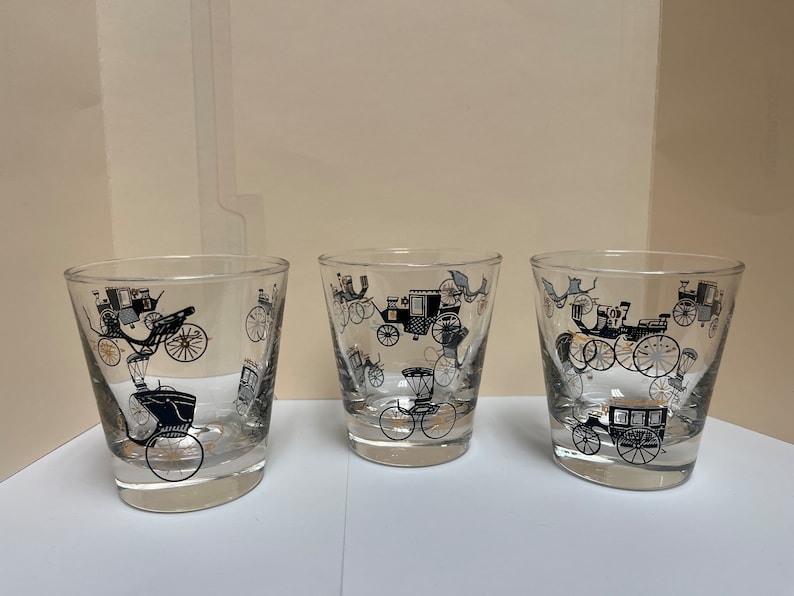 Libbey Curio Carriage, Buggy and Coach Car Rock Glasses - Etsy