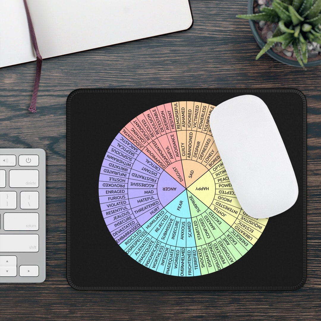 Feeling Wheel Mousepad, Emotion Wheel Mouse Pad, Therapy Tool, Gift for ...