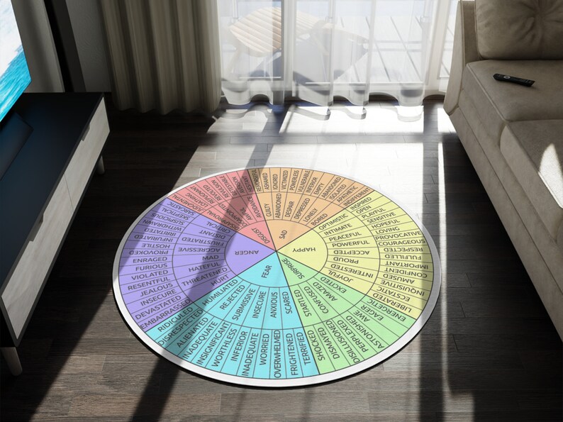 Feelings Rug, Emotion Wheel Rug, Therapist Decor, Feelings Wheel, Wheel ...