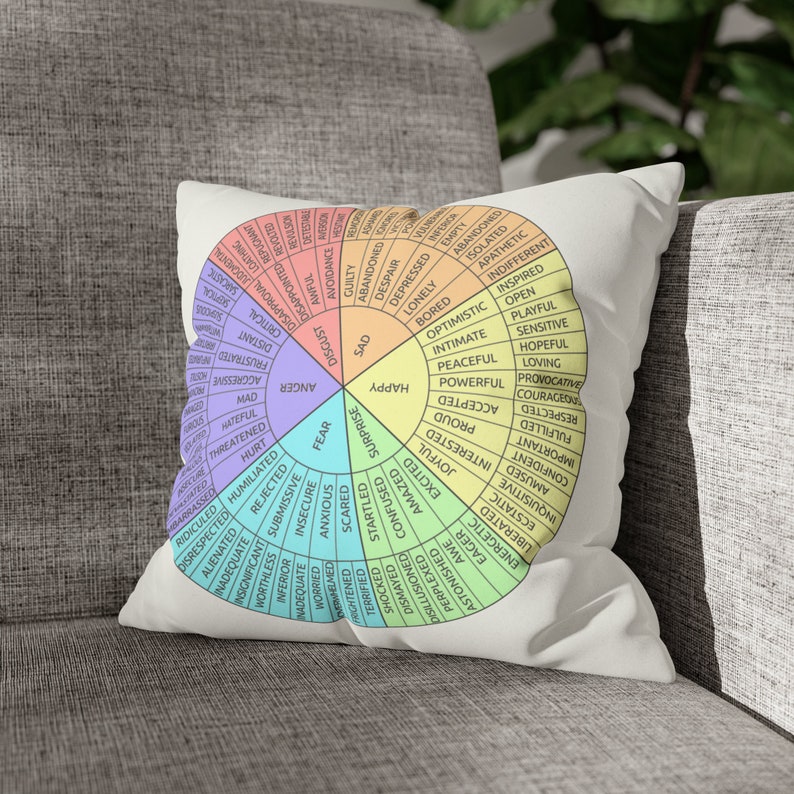 Feelings Wheel Pillow, Emotion Wheel Pillow, Therapist Pillow ...