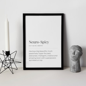 Neuro-spicy Definition Poster, Neurodivergent Print, Autism Quote ...