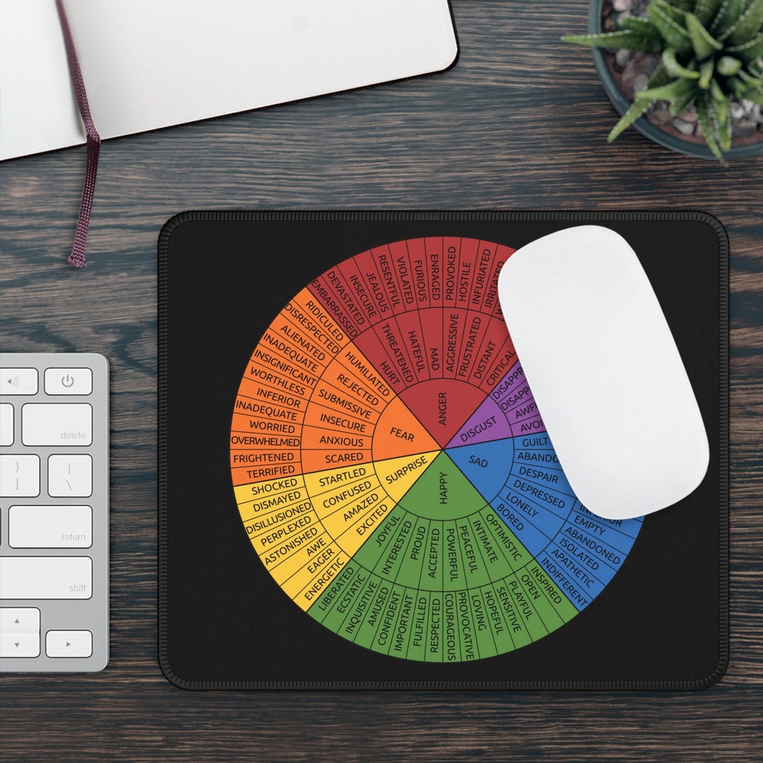 Feeling Wheel Mousepad, Emotion Wheel Mouse Pad, Therapy Tool, Gift for ...