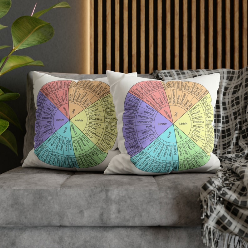 Feelings Wheel Pillow, Emotion Wheel Pillow, Therapist Pillow ...
