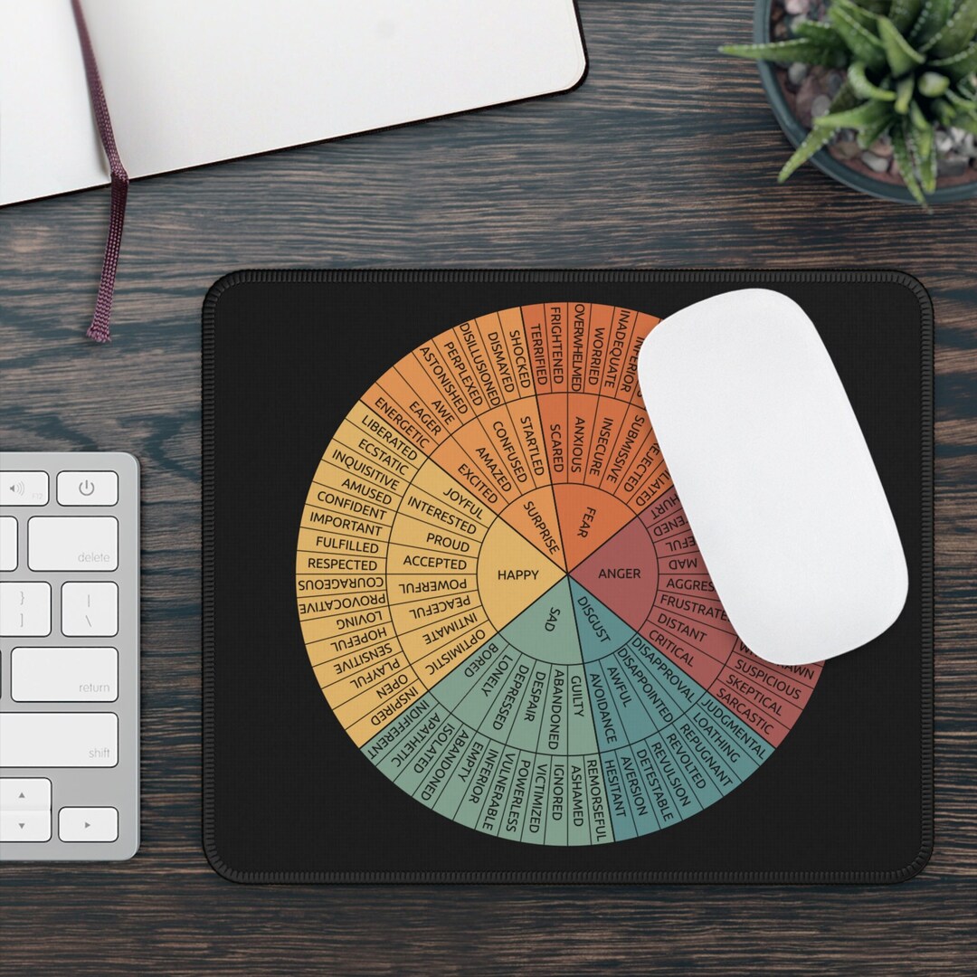 Feeling Wheel Mousepad, Emotion Wheel Mouse Pad, Therapy Tool, Gift for ...