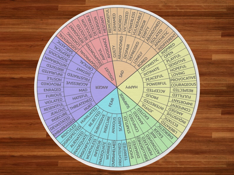 Feelings Rug, Emotion Wheel Rug, Therapist Rug, Therapist Decor ...