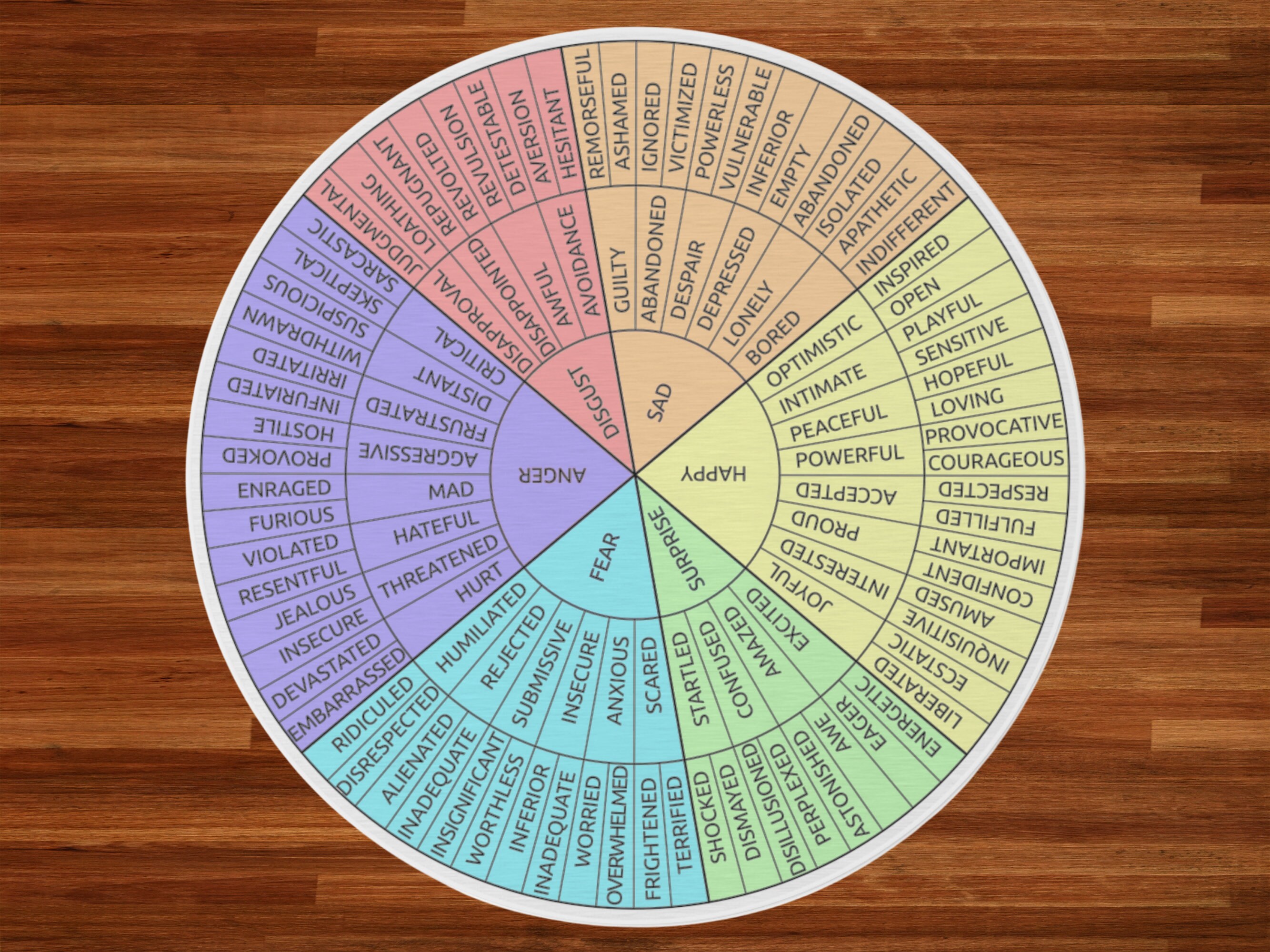 Feelings Rug, Emotion Wheel Rug, Therapist Rug, Therapist Decor ...