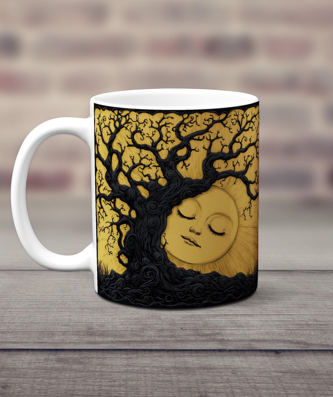 Sun Mug, Sun Gift, Ceramic Sun Face Mug, Sunshine Coffee Cup, Sun Tree ...
