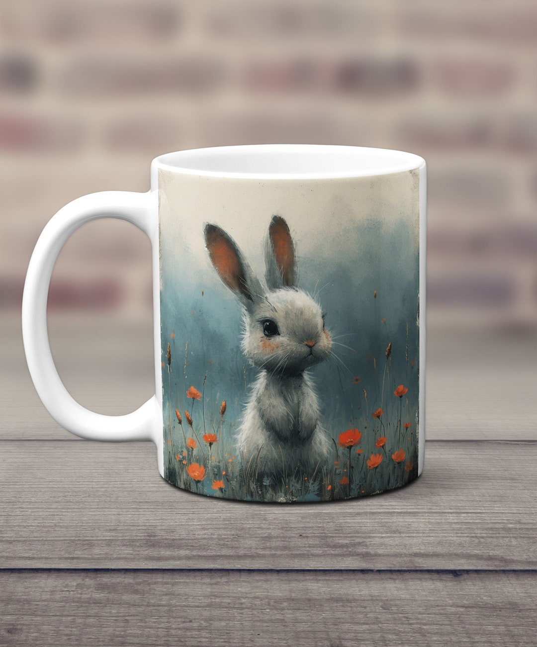Rabbit Mug, Bunny Mug, Rabbit Lover Gift, Cute Bunny Ceramic Mug, Cute ...