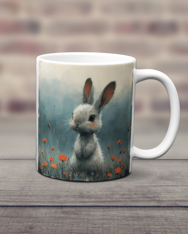 Rabbit Mug, Bunny Mug, Rabbit Lover Gift, Cute Bunny Ceramic Mug, Cute ...