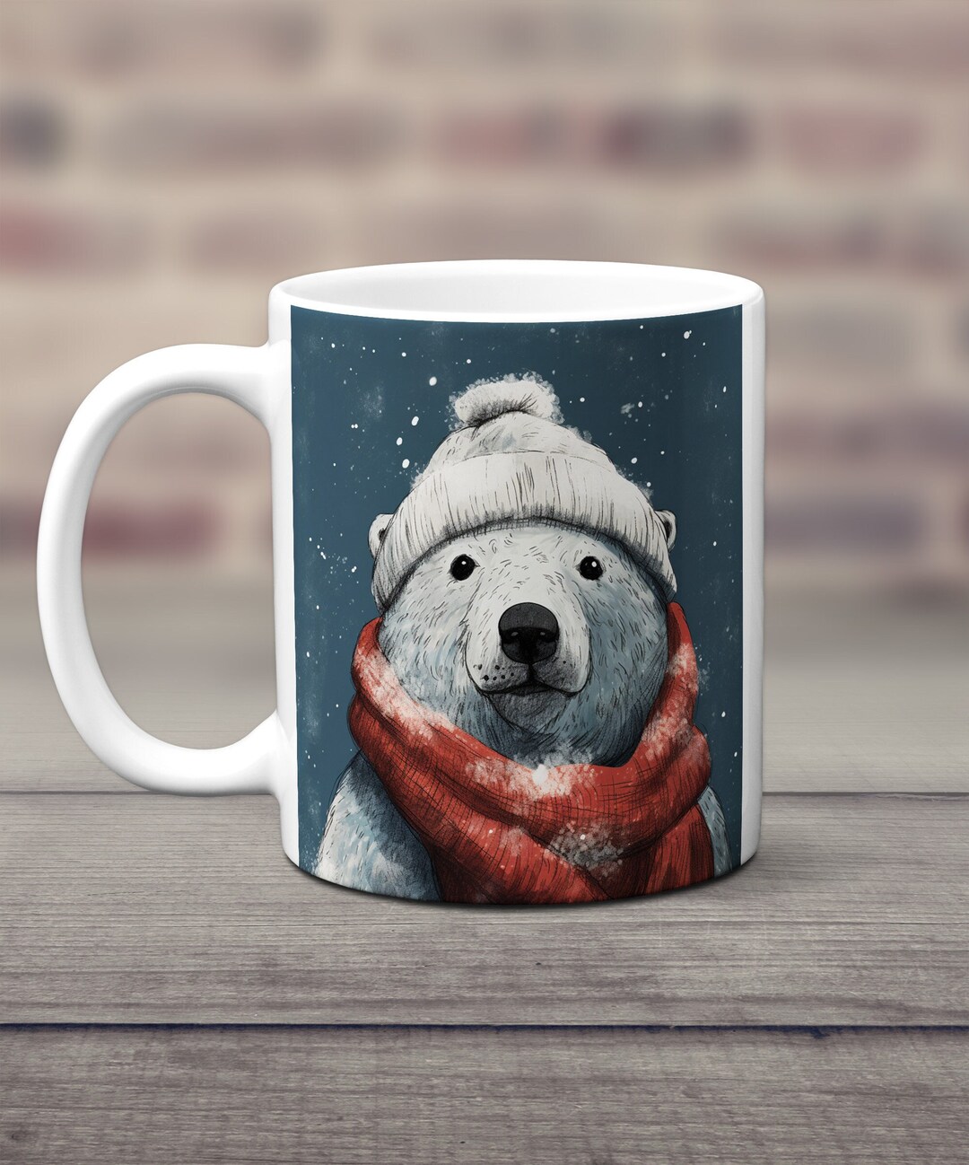 Polar Bear Winter Mug, Holiday Mug, Cute Polar Bear Mug, Christmas Mug ...